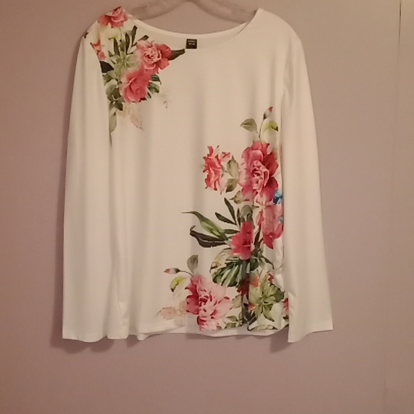 Emery Rose | Tops | Emory Rose Floral Print Tee Shirt Long Sleeve ...